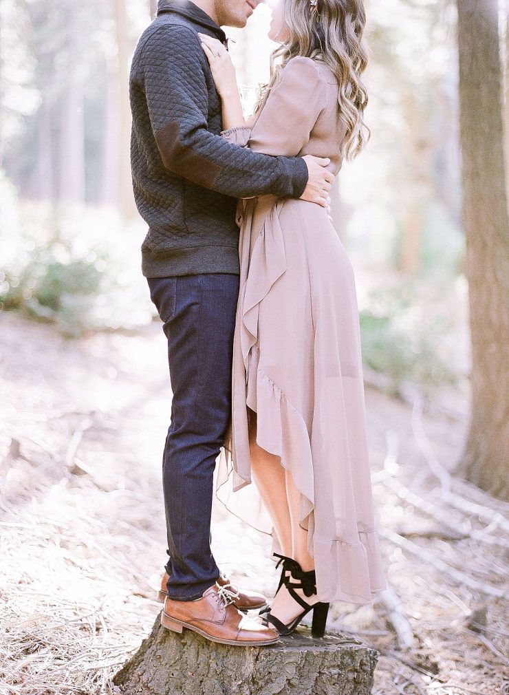 Elegant California Engagement Session in the Woods - The White Wren