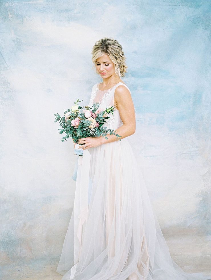 Spring Bridal Studio Session with Flowers - The White Wren