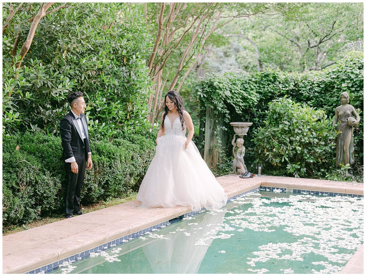 Intimate Garden Wedding with a Pool Splash – The White Wren